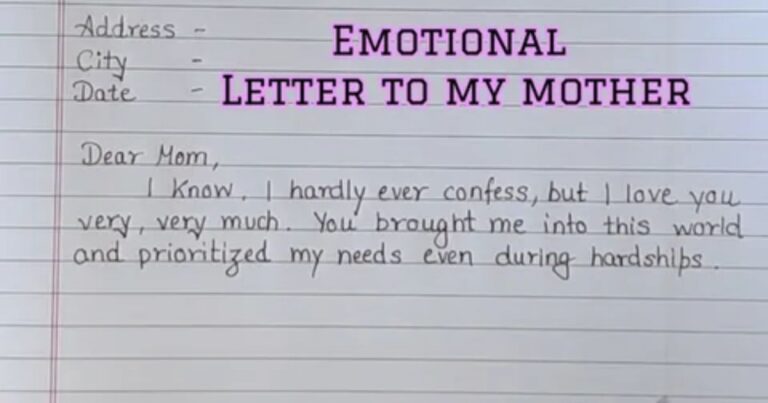 65 Touching Letter to Mom from Son - pure pulss